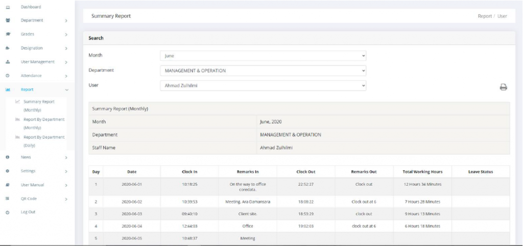 Smart Attendance System – Coredata